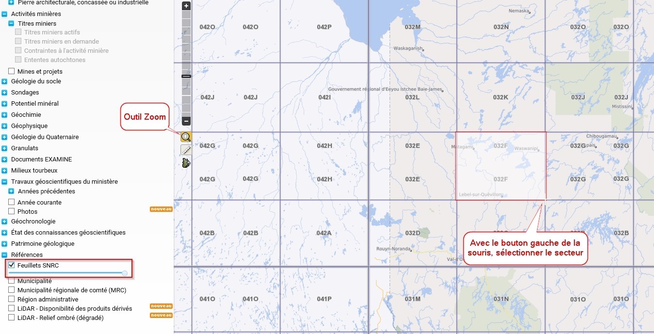 Guide – carte interactive - Géologie Québec