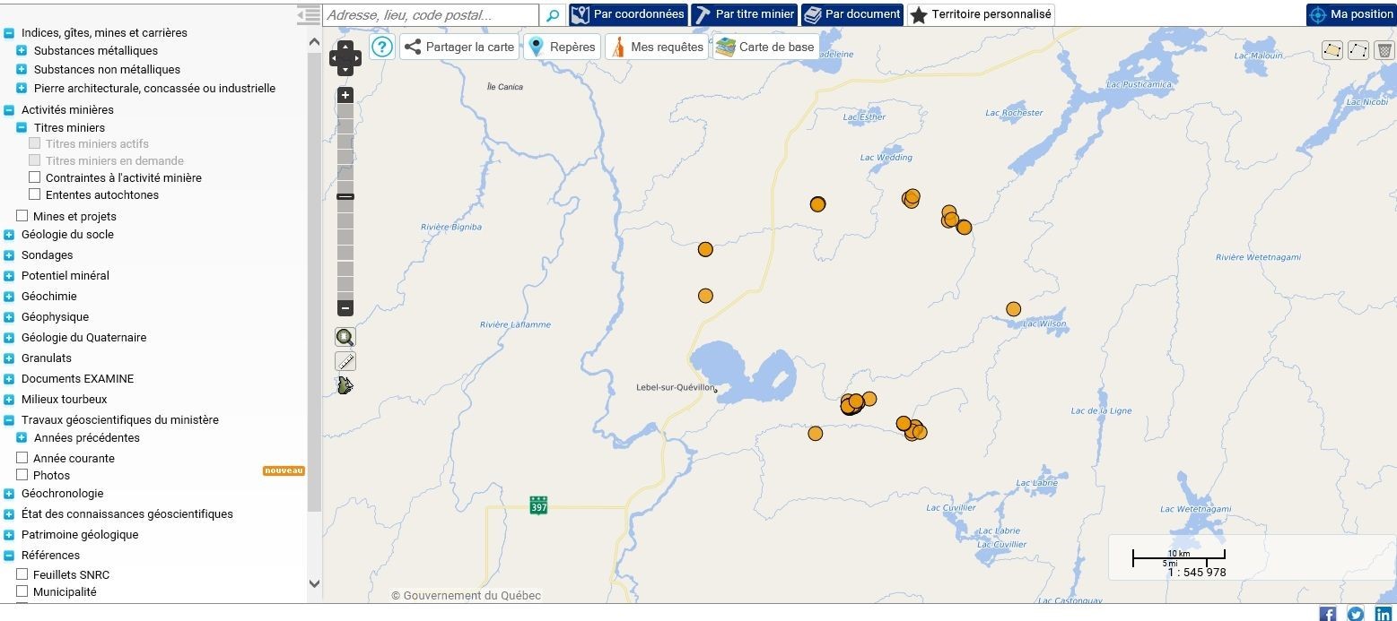 Guide – carte interactive - Géologie Québec